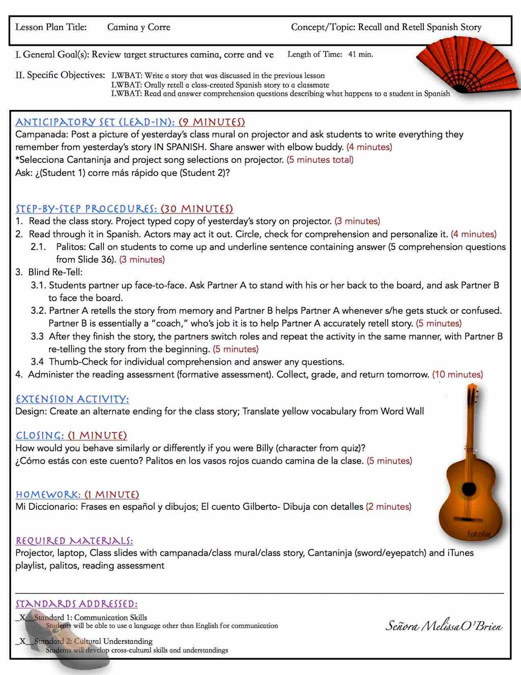 The Comprehensible Classroom | Formal Lesson Plans for Spanish Classes