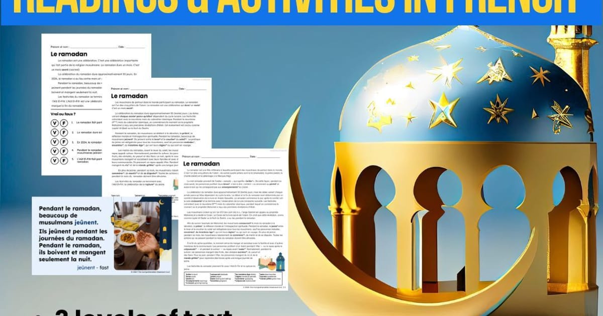 The Comprehensible Classroom | Le ramadan | Reading and activities in…