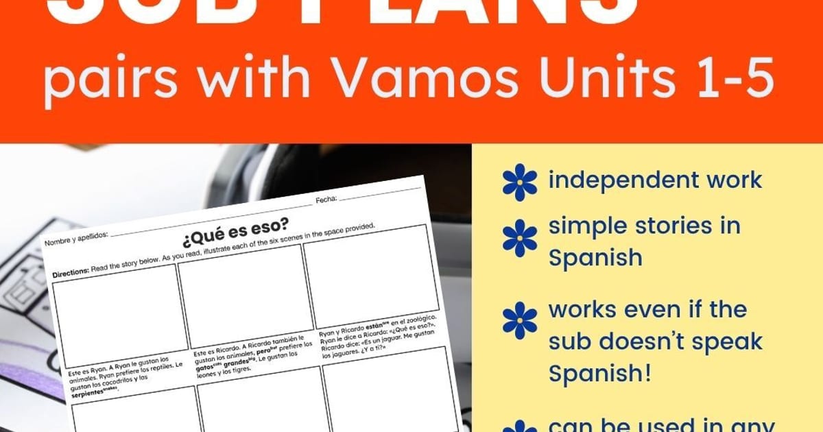 The Comprehensible Classroom | Print & Go Sub Plans | Novice Spanish…