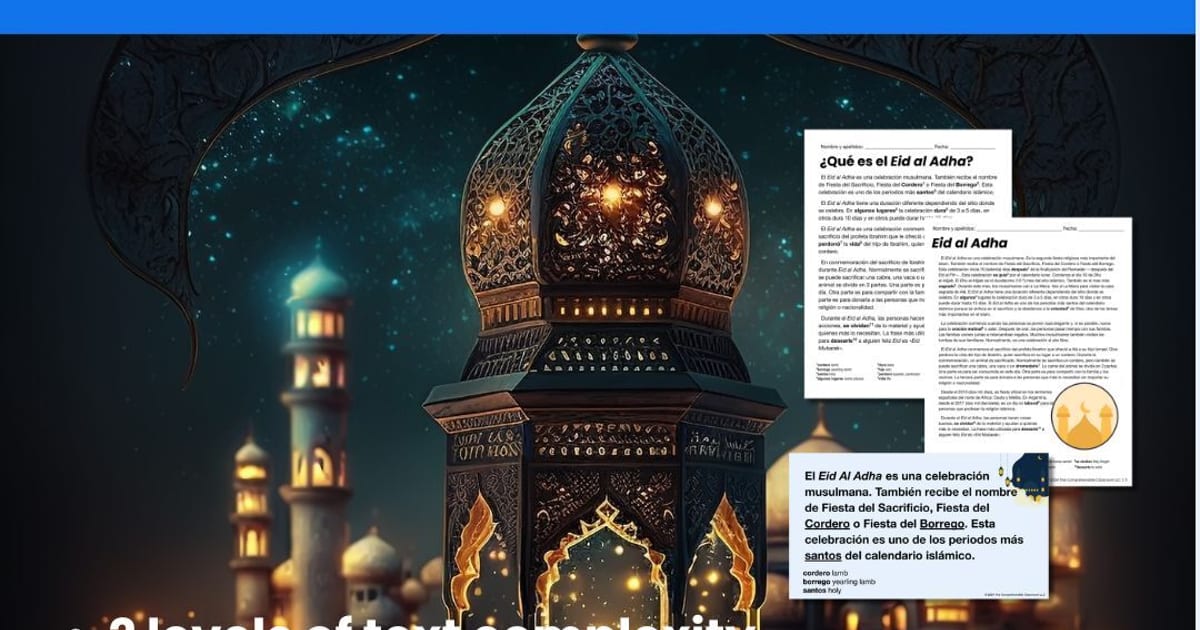 The Comprehensible Classroom | Eid Al Adha | Reading and activities…