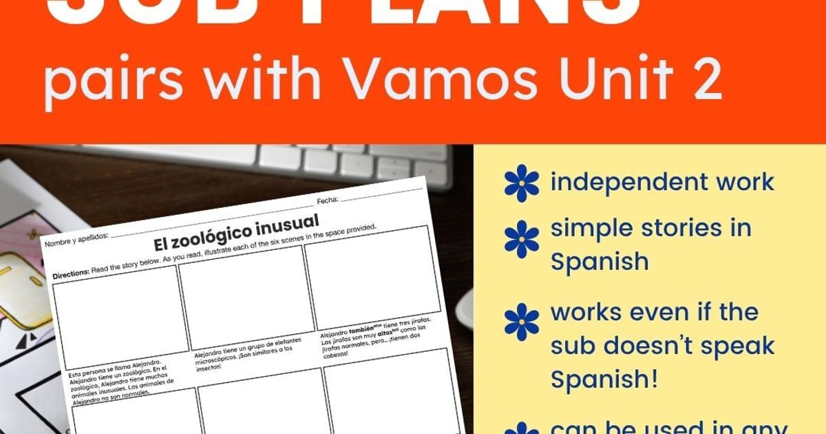 The Comprehensible Classroom | Print & Go Sub Plans | Novice Spanish…