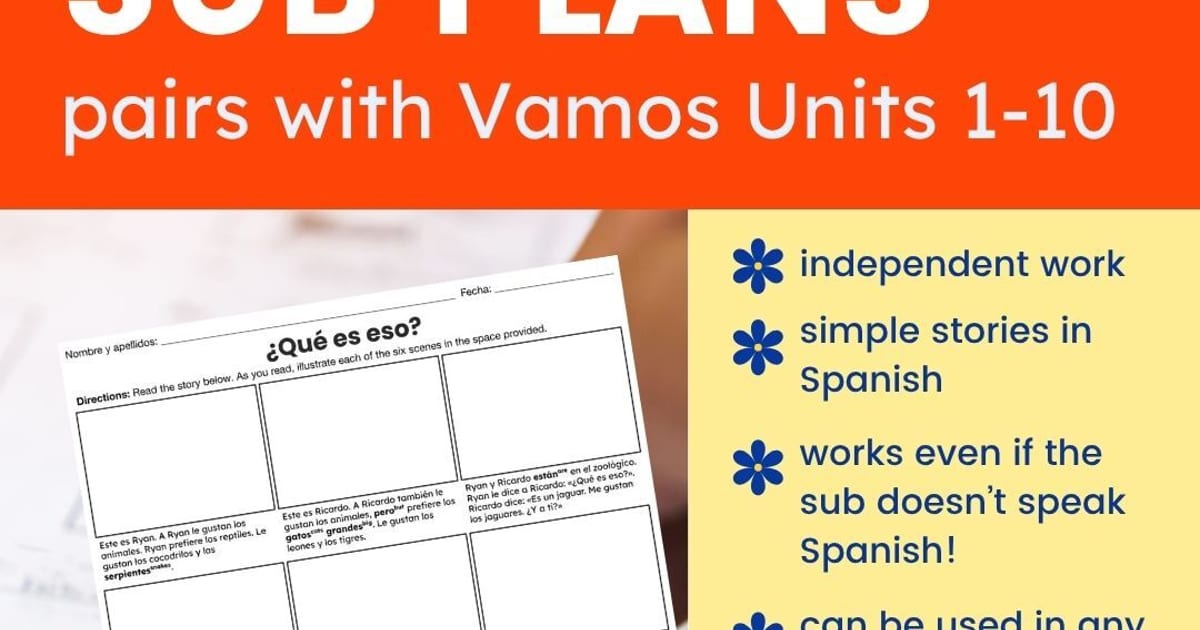 The Comprehensible Classroom | Print & Go Sub Plans | Novice Spanish…