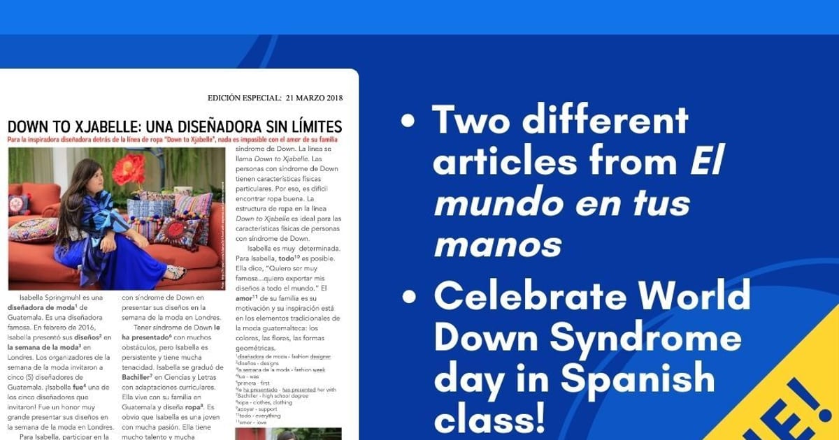 The Comprehensible Classroom | Down Syndrome | Readings for Spanish…