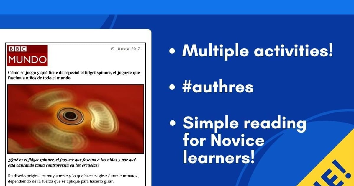 The Comprehensible Classroom | Fidget spinners reading in Spanish for…