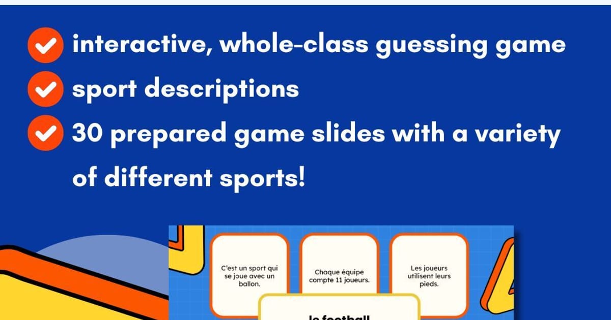The Comprehensible Classroom | Devine le sport ! | Sport Guessing…
