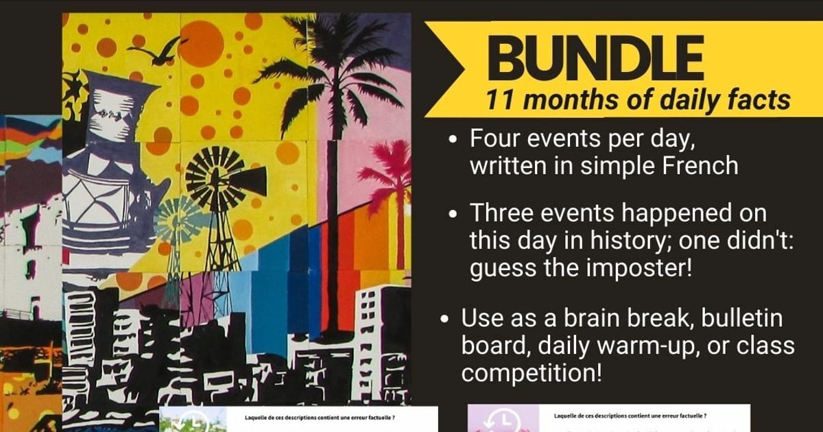 The Comprehensible Classroom | Un jour dans l'histoire BUNDLE | 11…