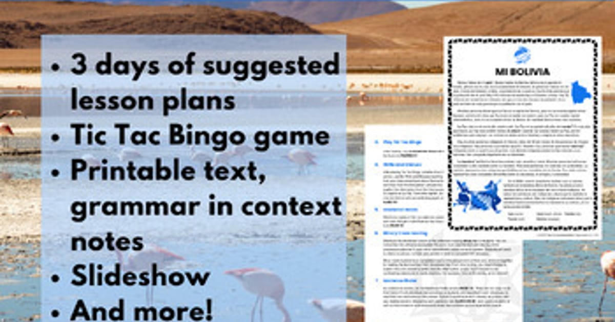 The Comprehensible Classroom | Mi Bolivia | Possessive adjectives and…