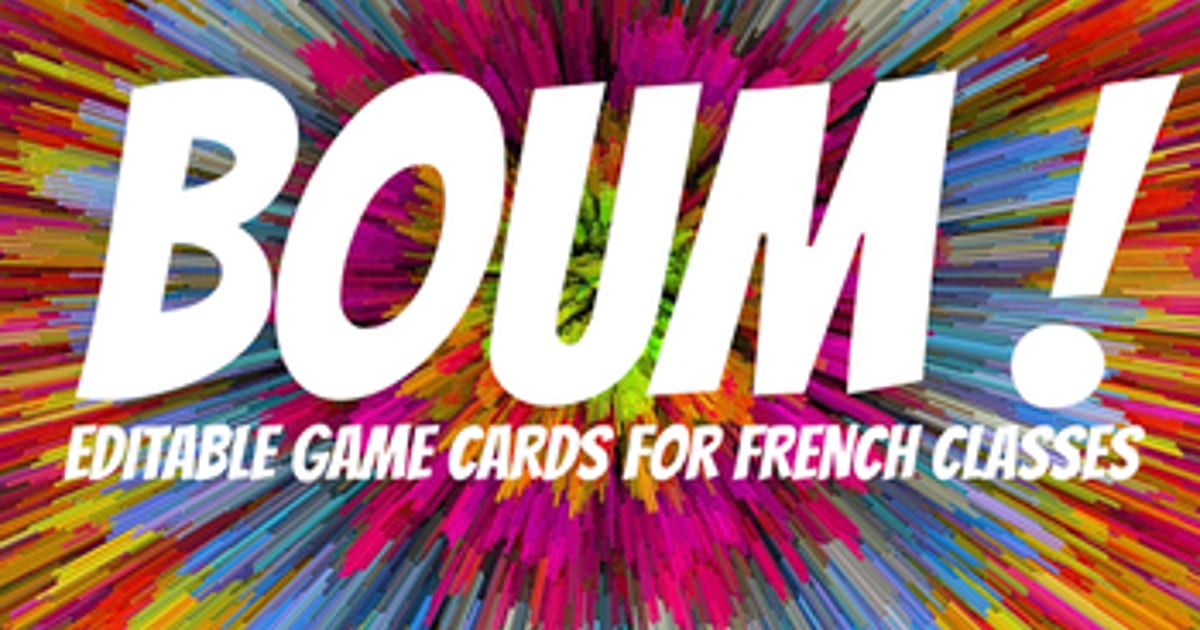 The Comprehensible Classroom | Boum | Editable game card template for…
