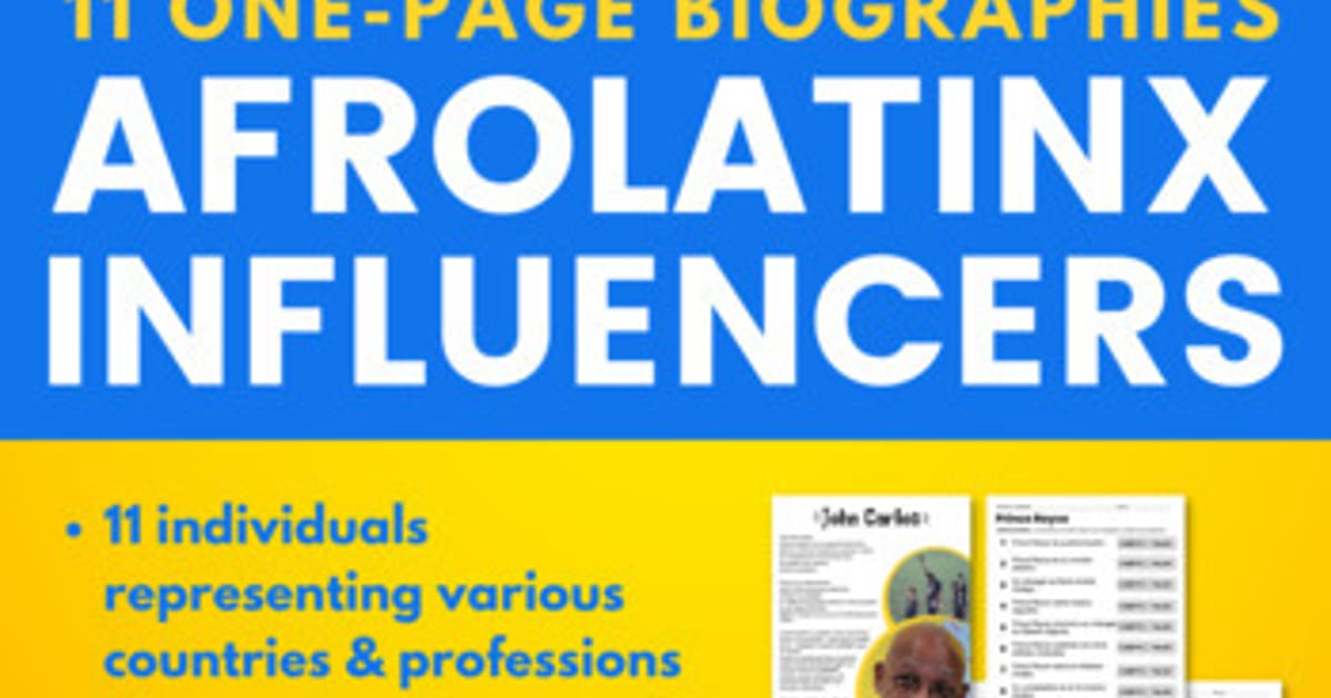 The Comprehensible Classroom | 11 Afrolatino biographies | Spanish