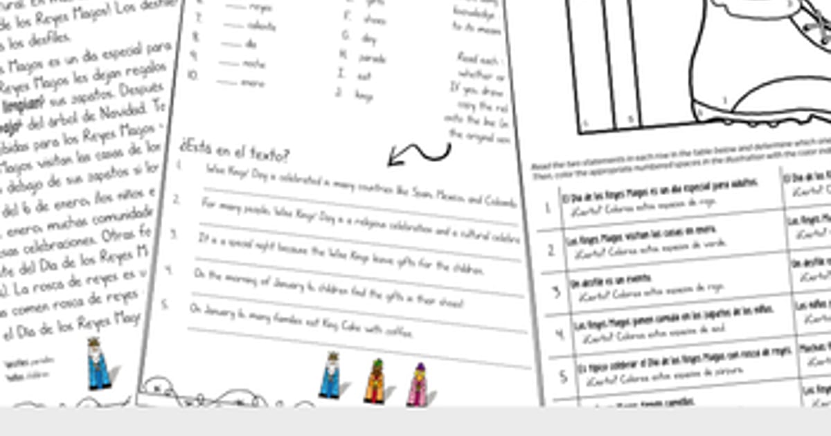 The Comprehensible Classroom | El Día de los Reyes Magos | Simple…