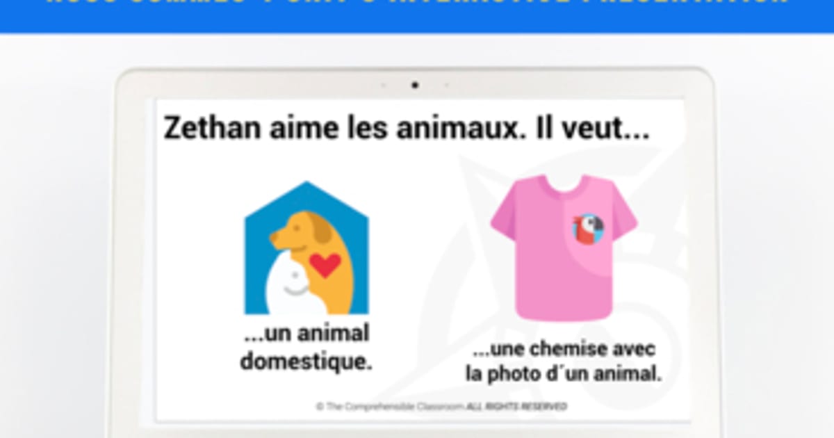 The Comprehensible Classroom | Nous sommes 1 Unit 9 Storybuilder