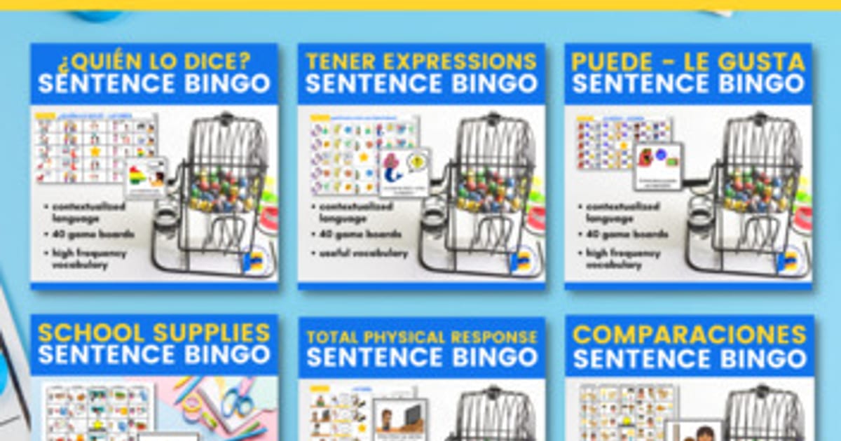 The Comprehensible Classroom | Sentence Bingo | BUNDLE