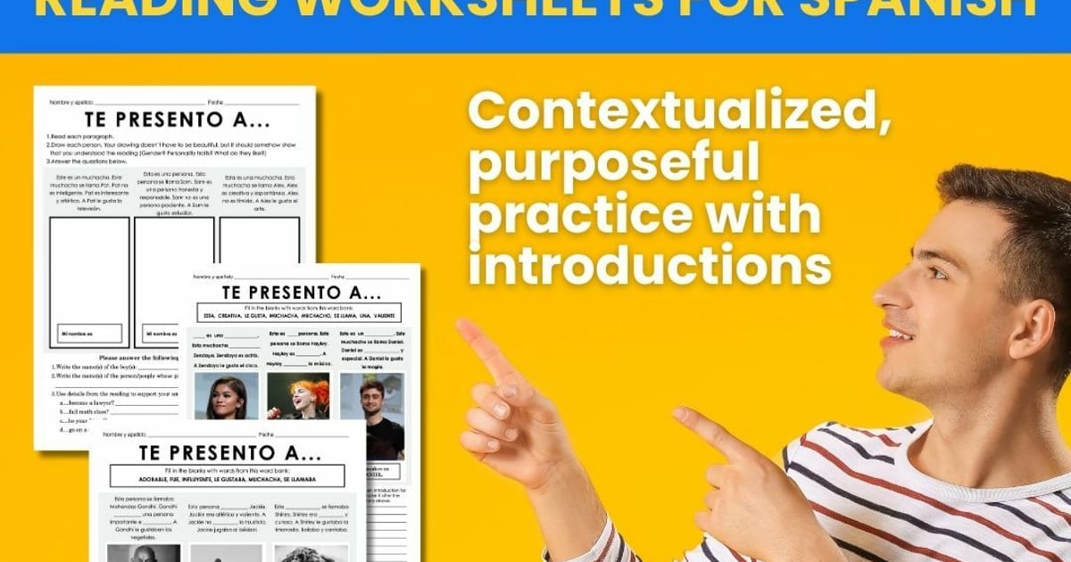 The Comprehensible Classroom | Introductions Reading Worksheets for…
